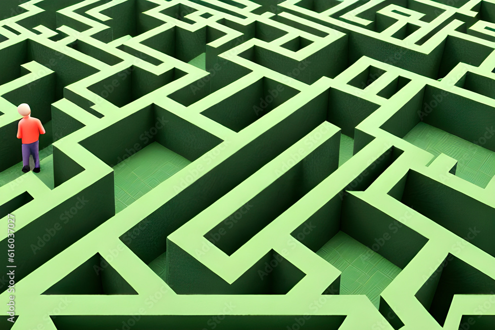 artificial intelligence generated image of a lone figure is dwarfed by ...