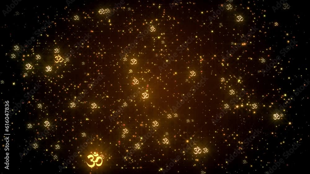 Abstract Spiritual Art Golden Glowing Shine Flying Glitter Sparkle ...