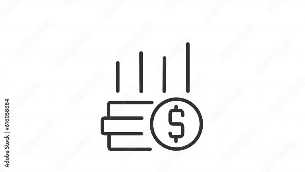 Profit growth icon animation. Animated line growing graph chart and ...
