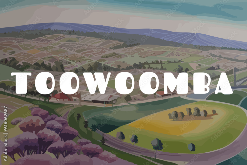 Toowoomba: Beautiful painting of an Australian scene with the name ...