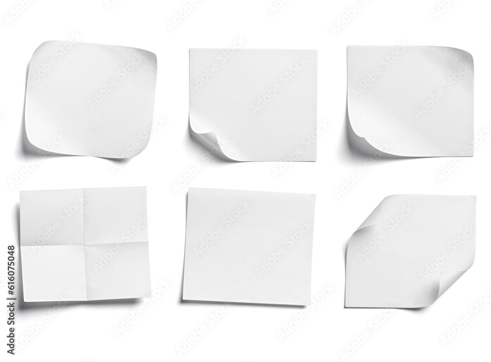 paper message note reminder adhesive sticker blank background white ...
