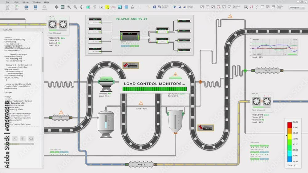 Modern software interface controlling the conveyor equipment at the ...