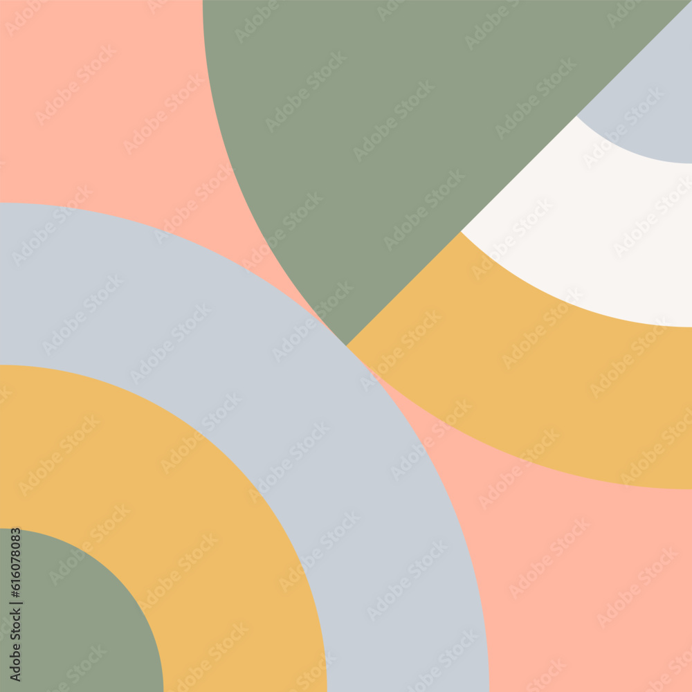 Geometric square and circle pattern. Simple aesthetic shape ornament ...