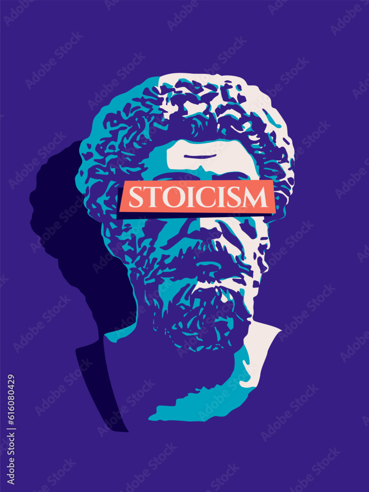 Stoicism vector illustration concept banner poster Stock Vector | Adobe ...