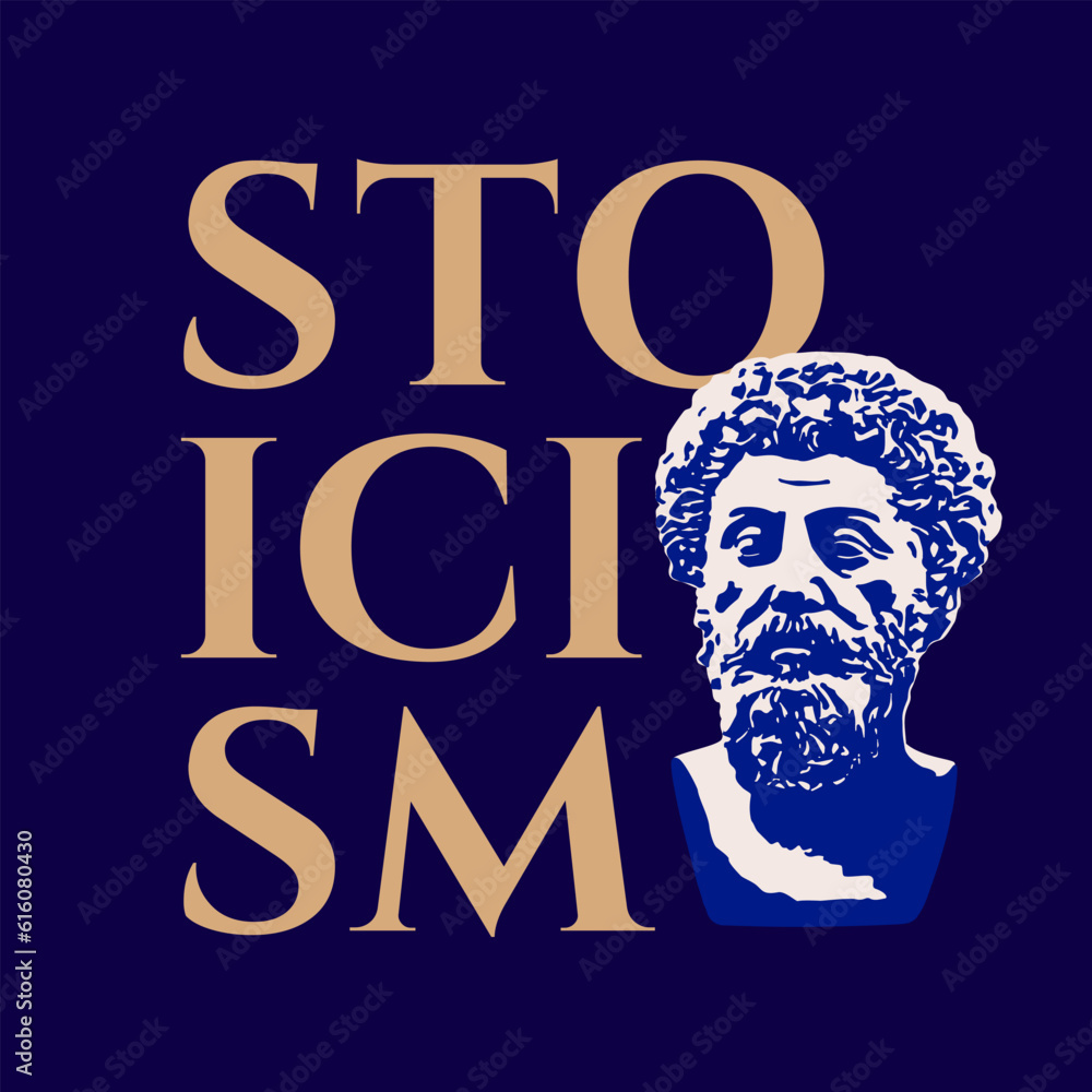 Stoicism vector illustration concept banner poster Stock Vector | Adobe ...