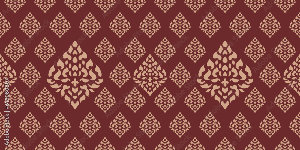Thai art and asian style luxury banner Blue background pattern ...