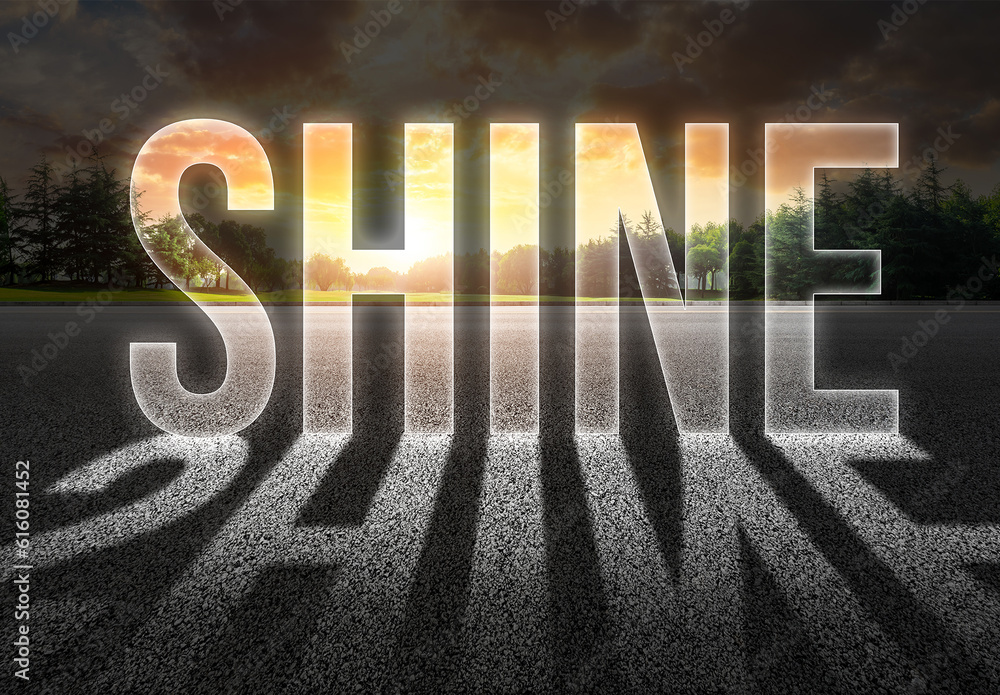 Shine and Shadow Text Effect Stock Template | Adobe Stock