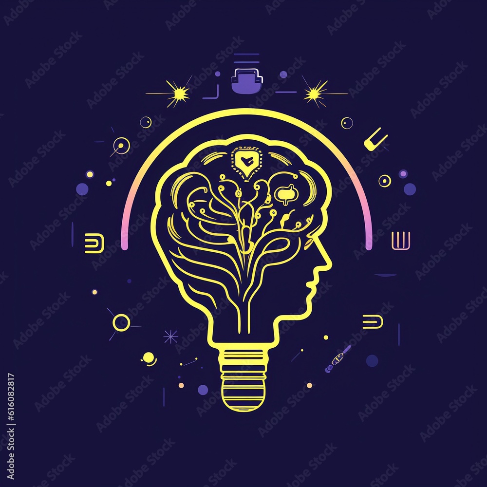 A head full of ideas. Brainstorming, connections. New solutions ...