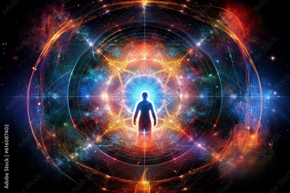 States of mind, chakras, meditation or 4th dimension illustration ...