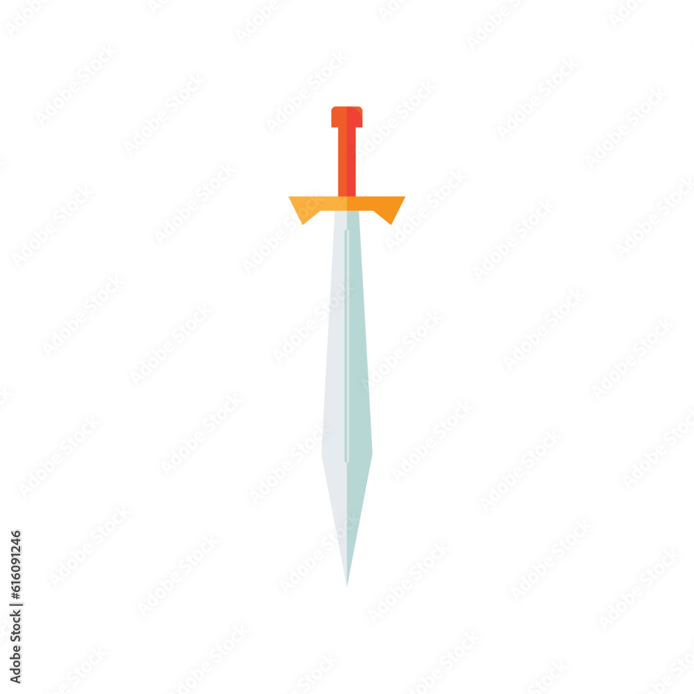 Cartoon game sword on transparent background. Crossed Knight Sword ...