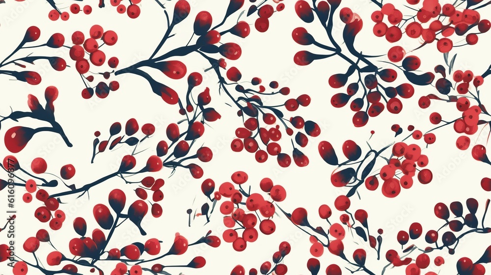 Barberry berries are red and yellow. Monochromatic background with ...