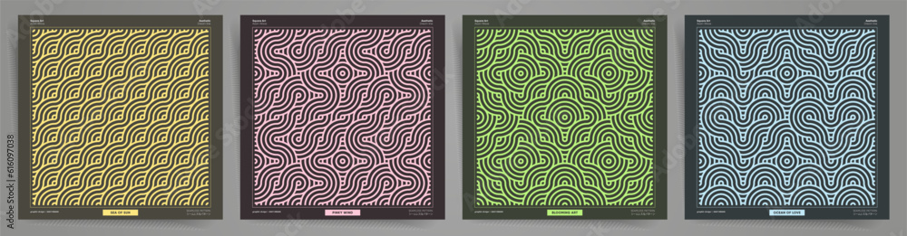 Seamless Geometric Patterns Backgrounds. Brutalist Patterns Merging ...