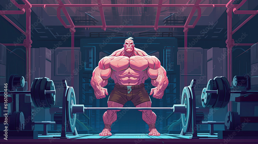 strong man bodybuilder deadlift workout power masculinity - by ...