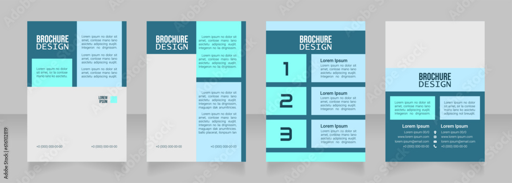 Training seminar blank brochure design. Template set with copy space ...