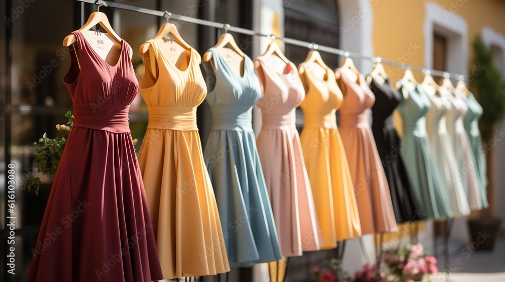 fashion women's clothing store, shopping centre, marketplace background ...