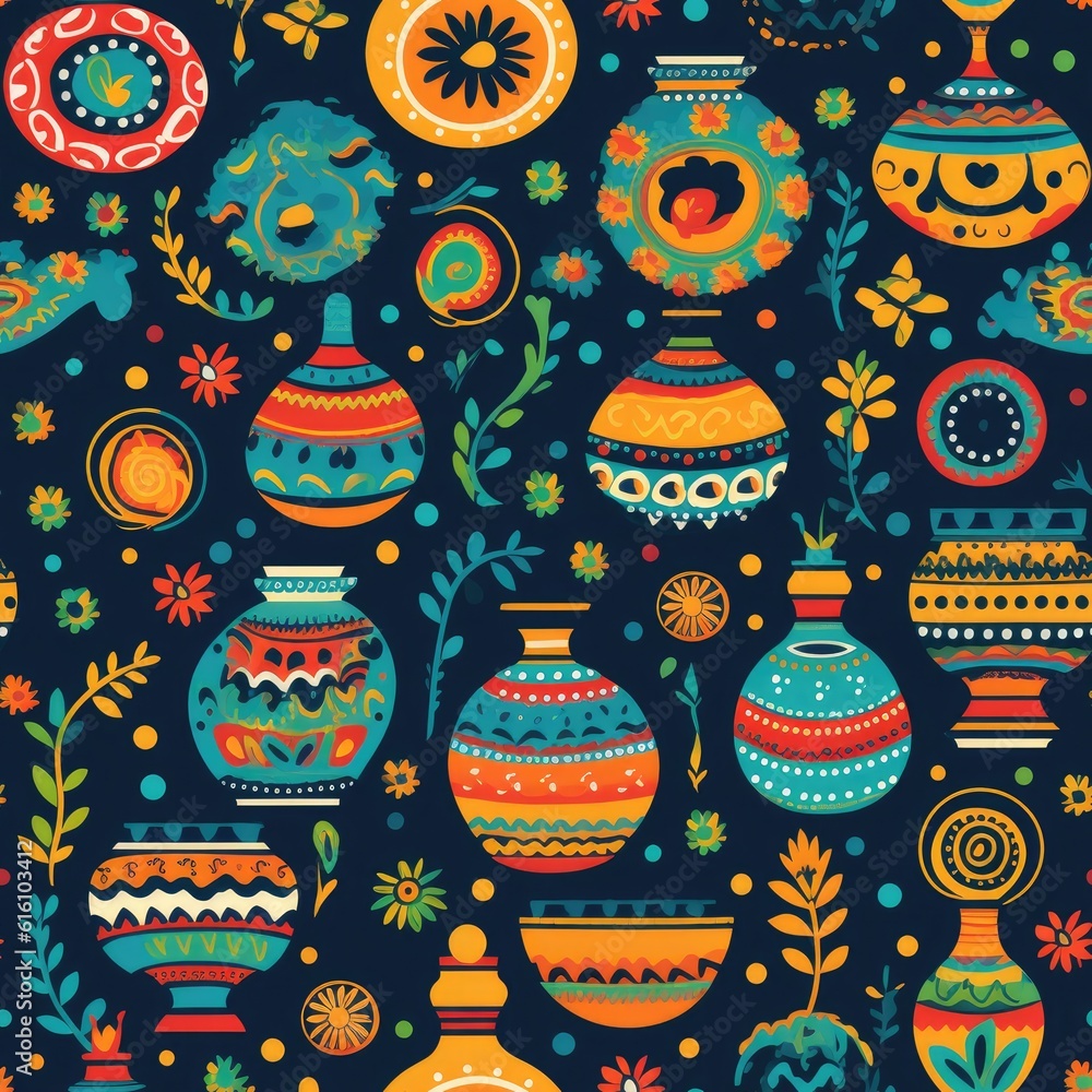 Colors of Celebration. Seamless digital paper. Generative ai digital ...