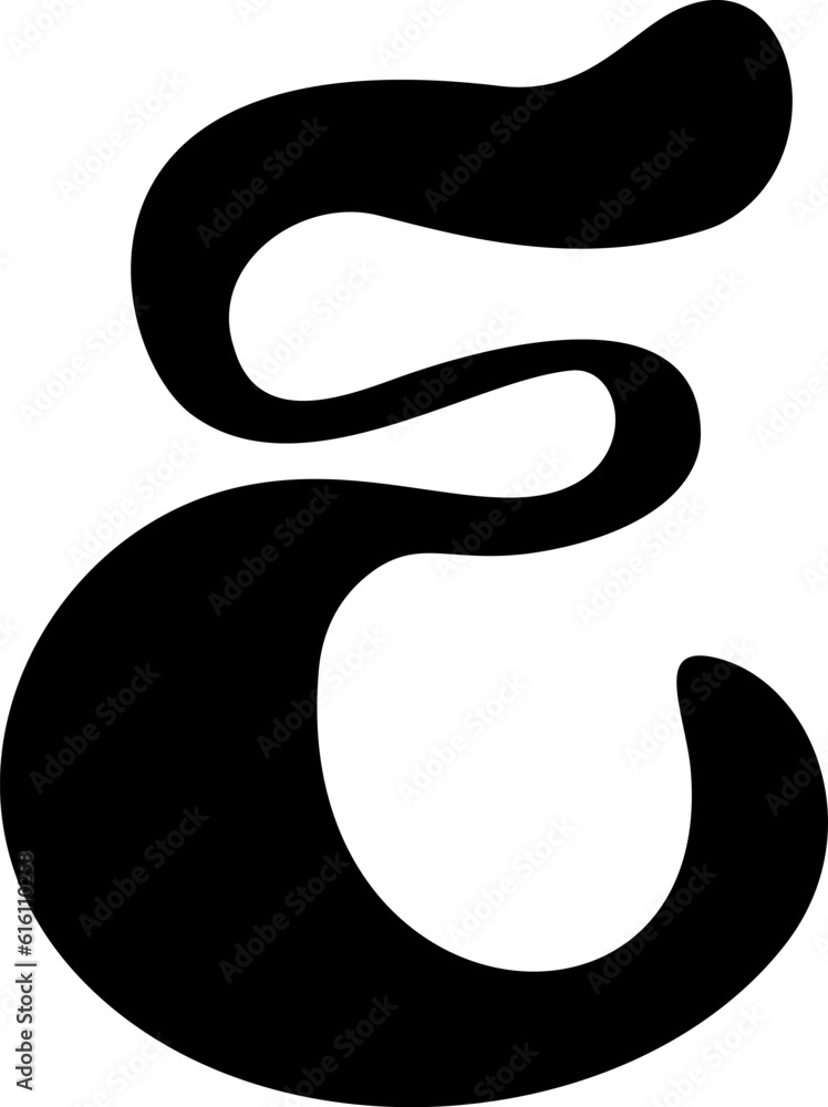 Display liquid vector font letter E alphabet. capital letter Typeface ...