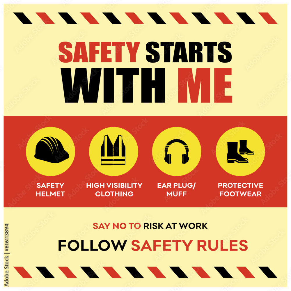 Safety Starts With me, Work Safety Awareness Poster. Site Safety Banner ...