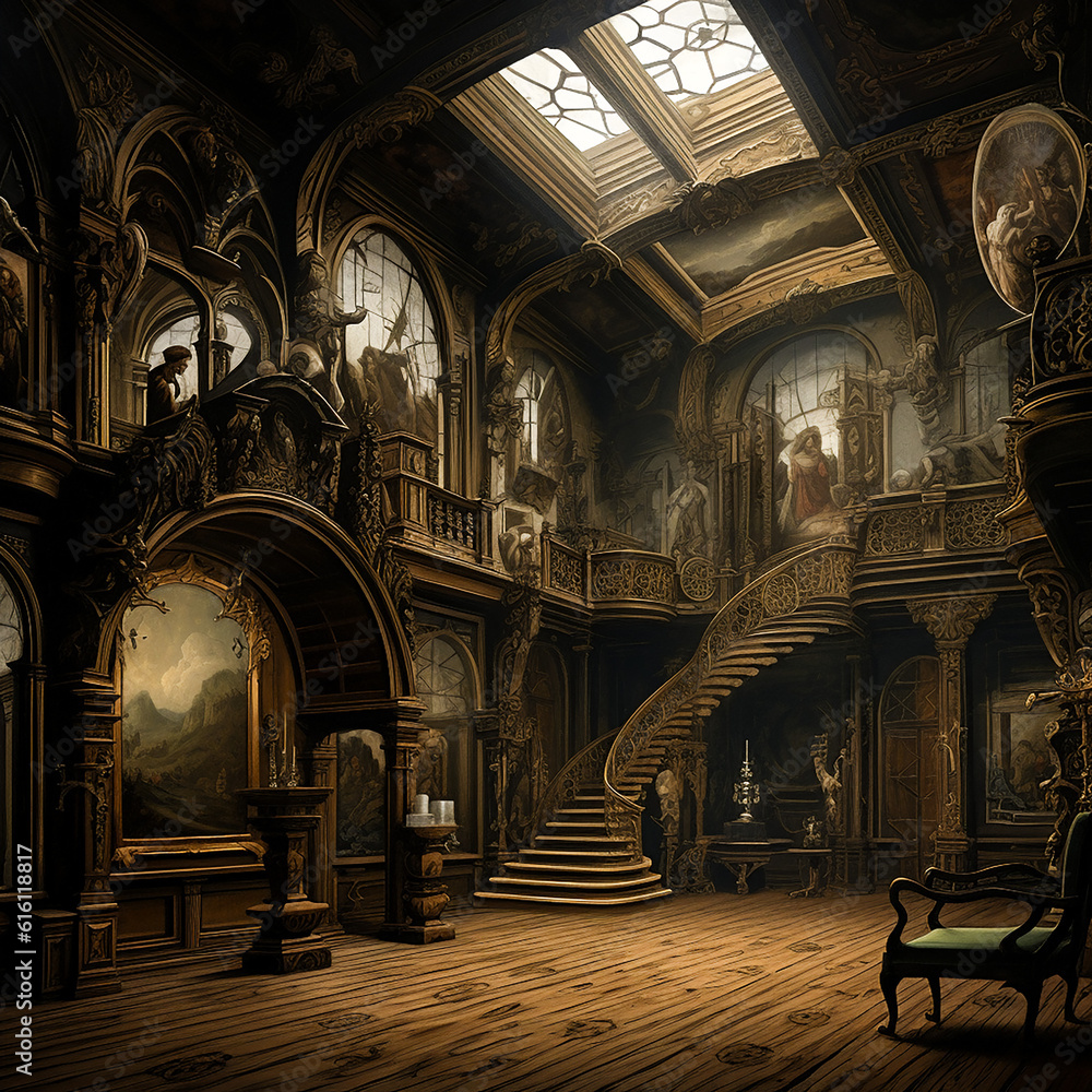 Victorian Interior as Painted by an Old Master. Generative AI. A ...