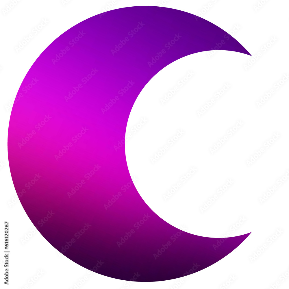 Cresent moon purple color illustration clipart cartoon Stock ...