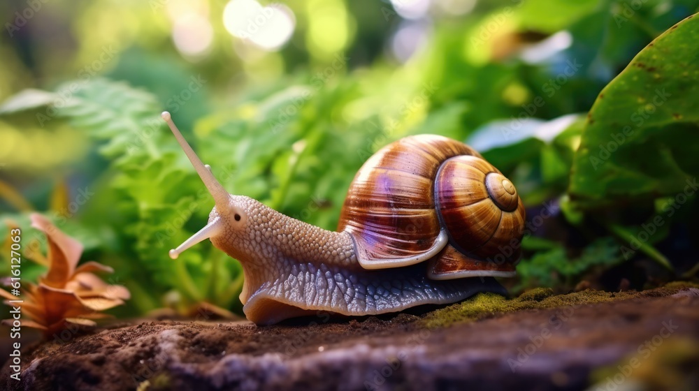 Capturing the Beauty of a Giant African Land Snail in Garden's Bokeh ...