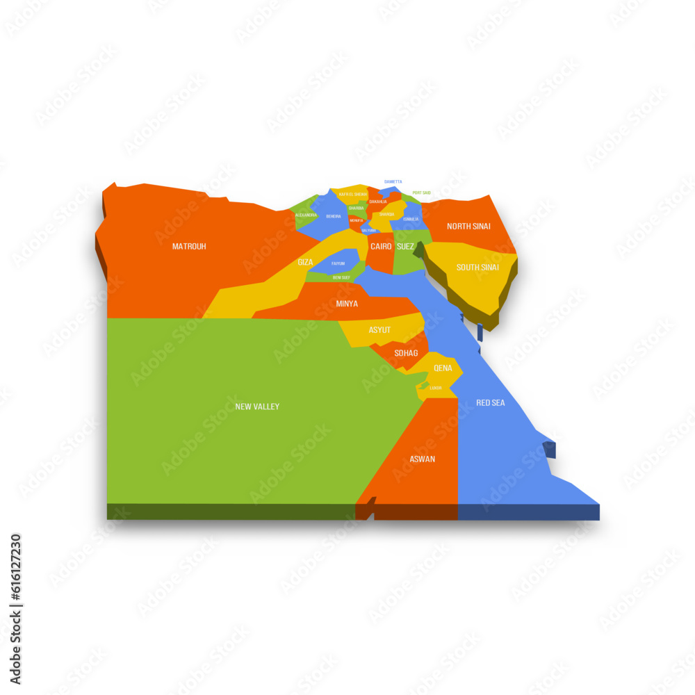 Egypt political map of administrative divisions - governorates ...