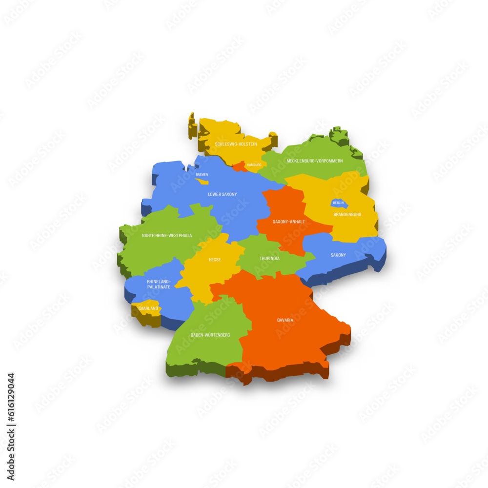 Germany political map of administrative divisions - federal states ...