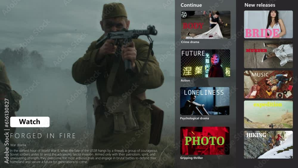 Trailer of wartime drama on streaming service app - Soviet soldiers ...