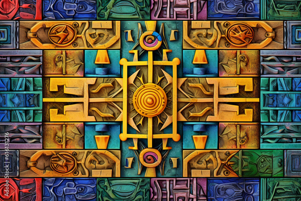 An image featuring abstract representations of Phoenician symbols, with ...