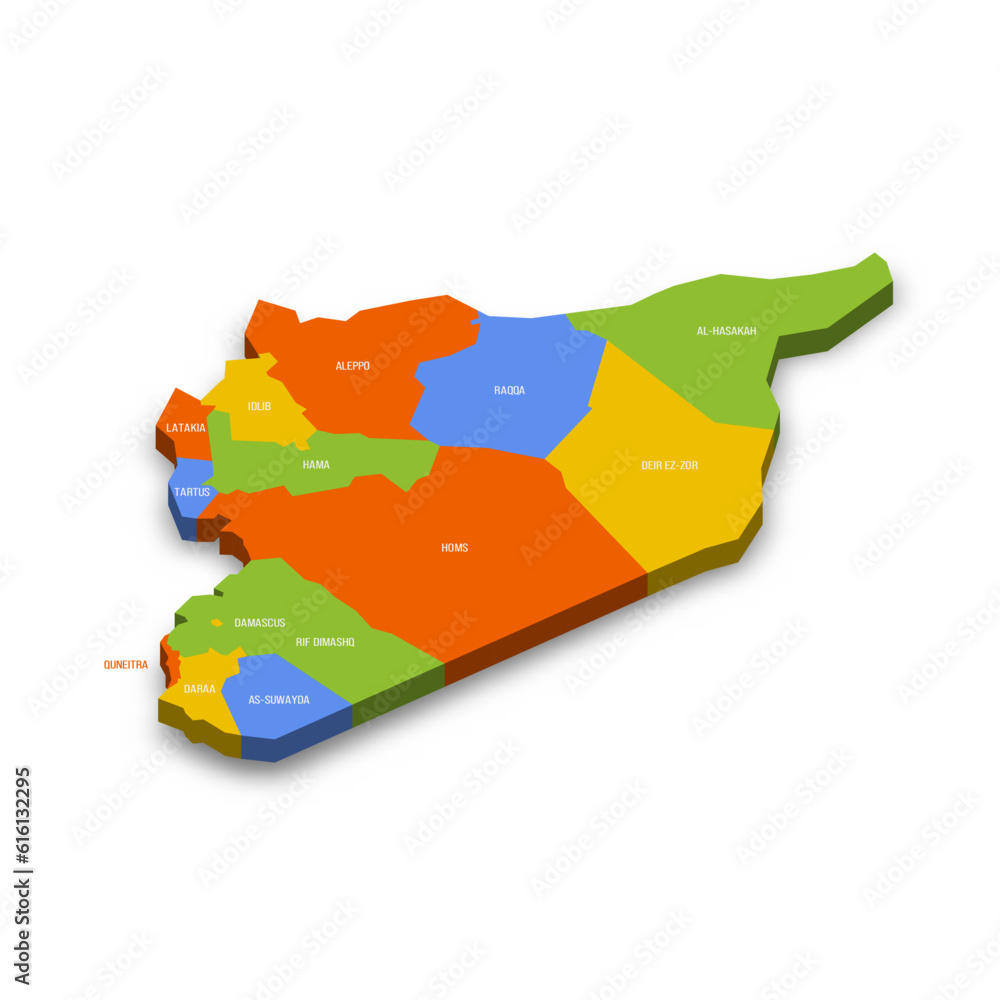 Syria political map of administrative divisions - governorates ...