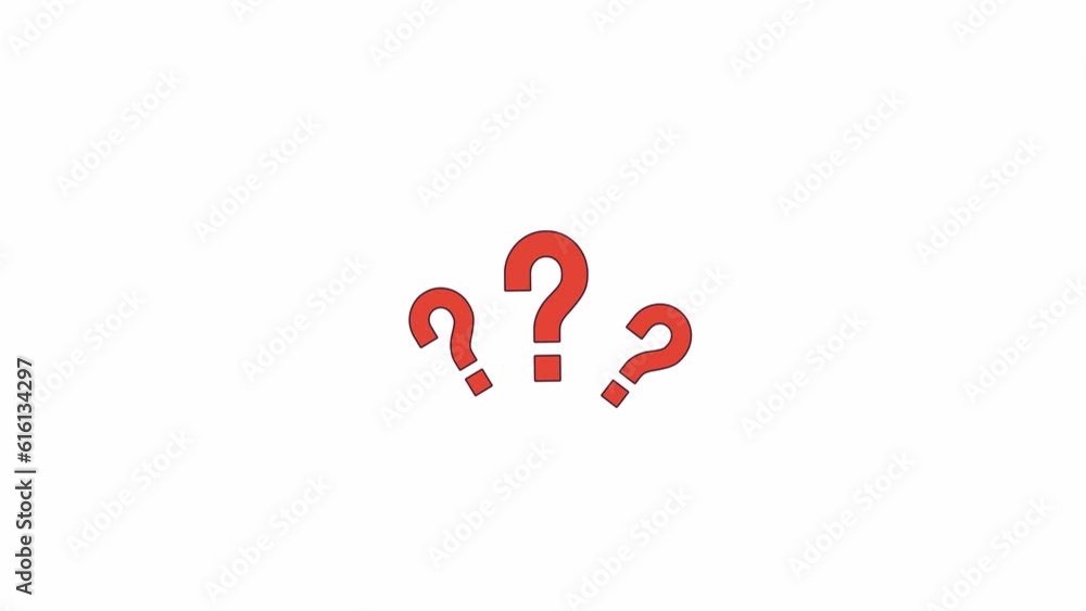 Animated question marks. Flat outline style icon 4K video for web ...