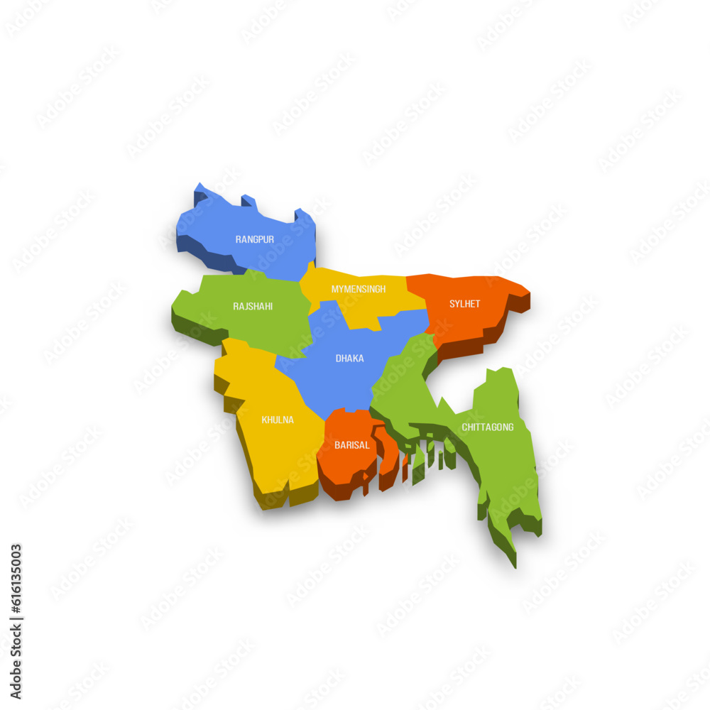 Bangladesh political map of administrative divisions - divisions ...