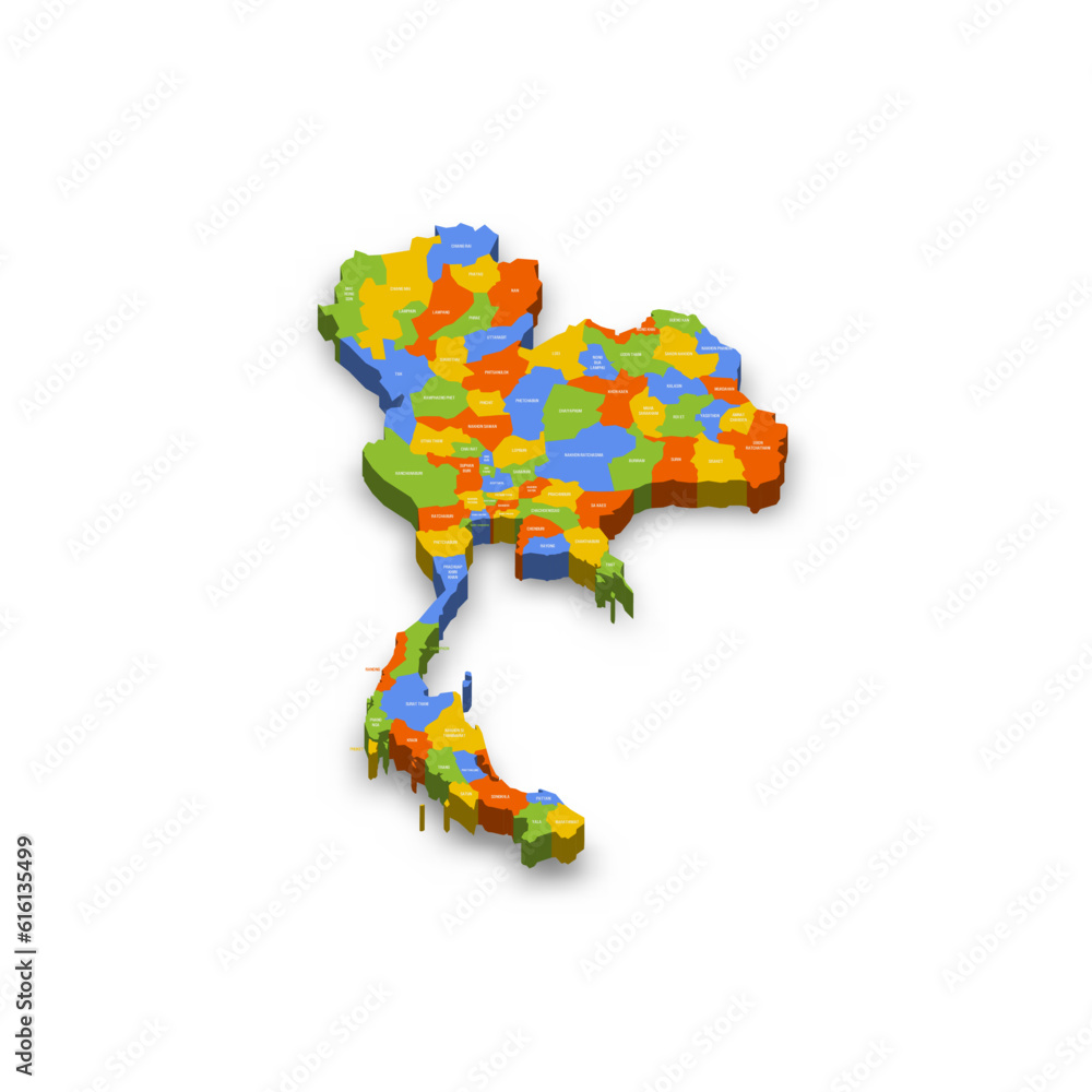 Thailand political map of administrative divisions - provinces ...