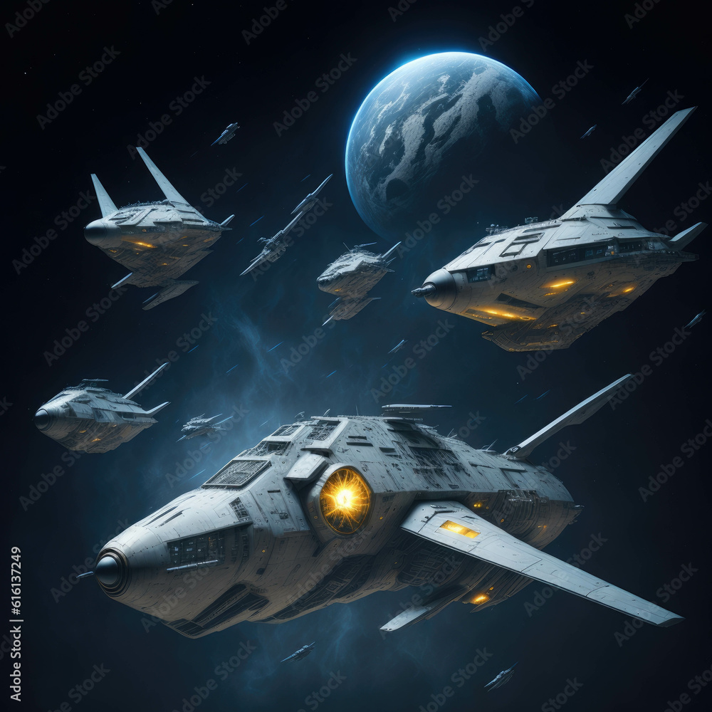 Spacecrafts Ready for battle, War Of Worlds, Stars And Planets, Deep ...