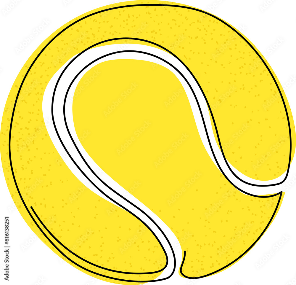 Tennis ball one continuous line art png image. Single line drawing of ...