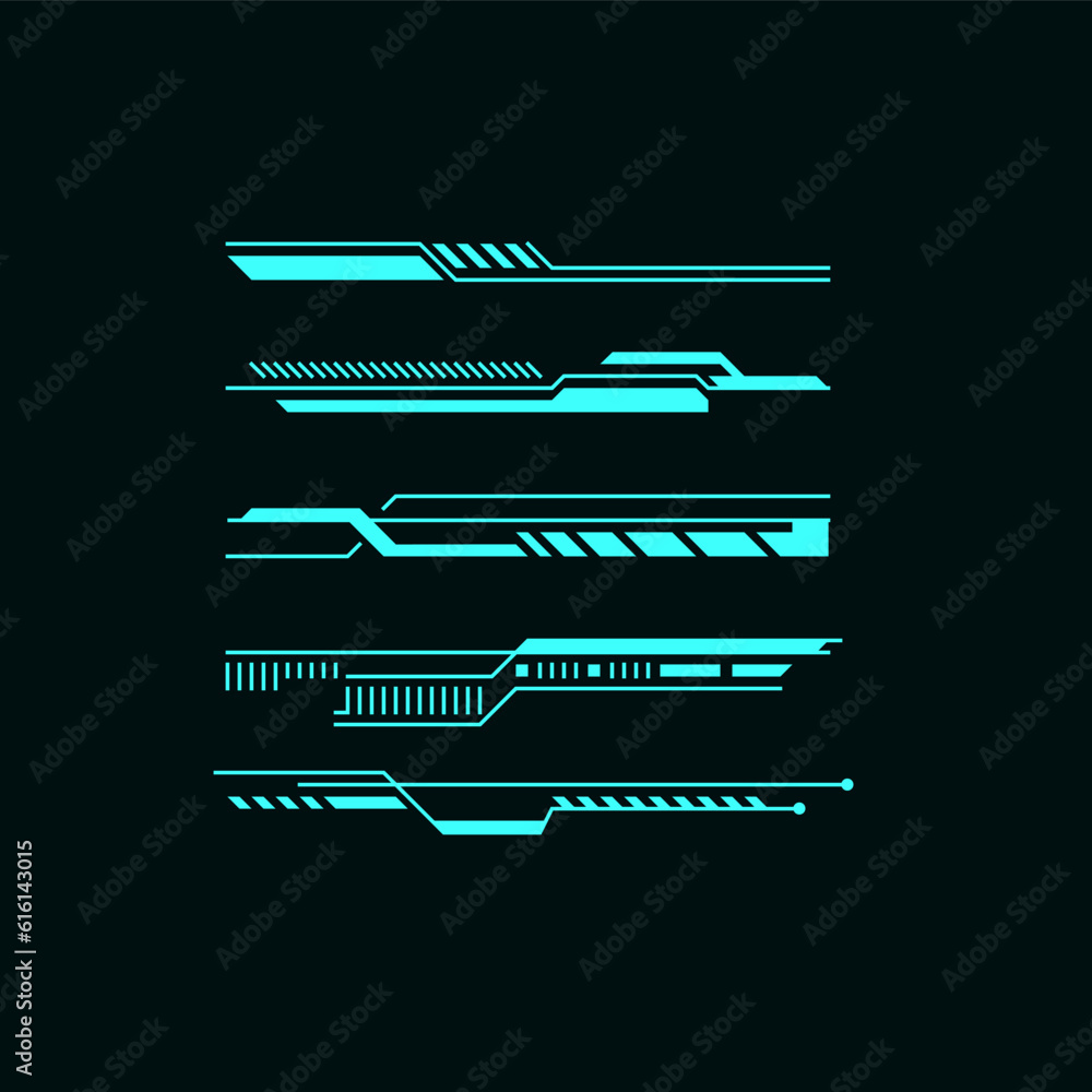 hud line vector elements, Futuristic Modern Sci Fi User Interface Set ...