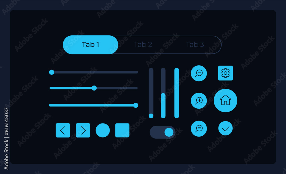 Manage Options Ui Elements Kit User Controls Isolated Vector Components Flat Navigation Menus