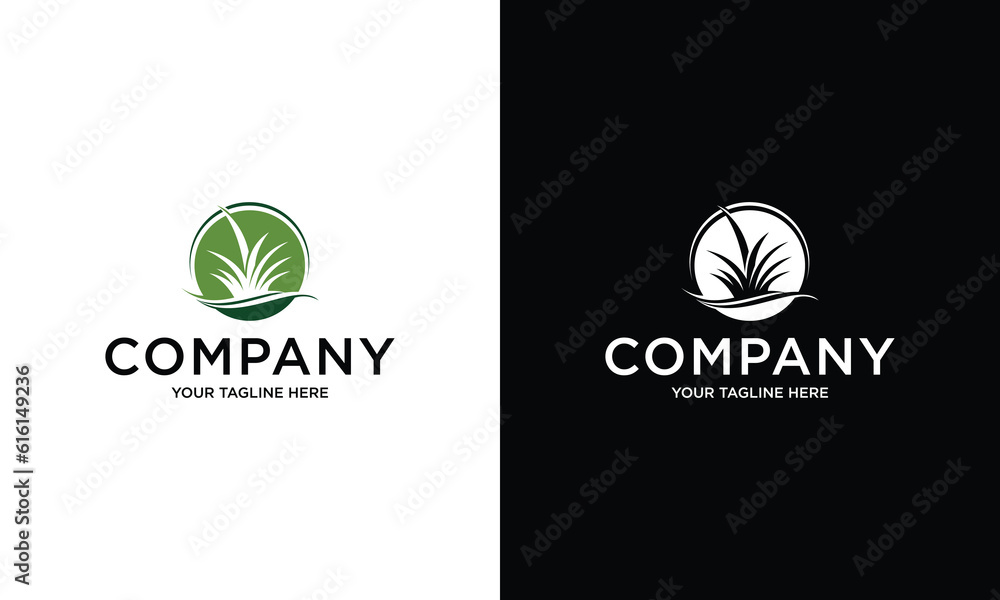 green grass circle logo design Stock Vector | Adobe Stock