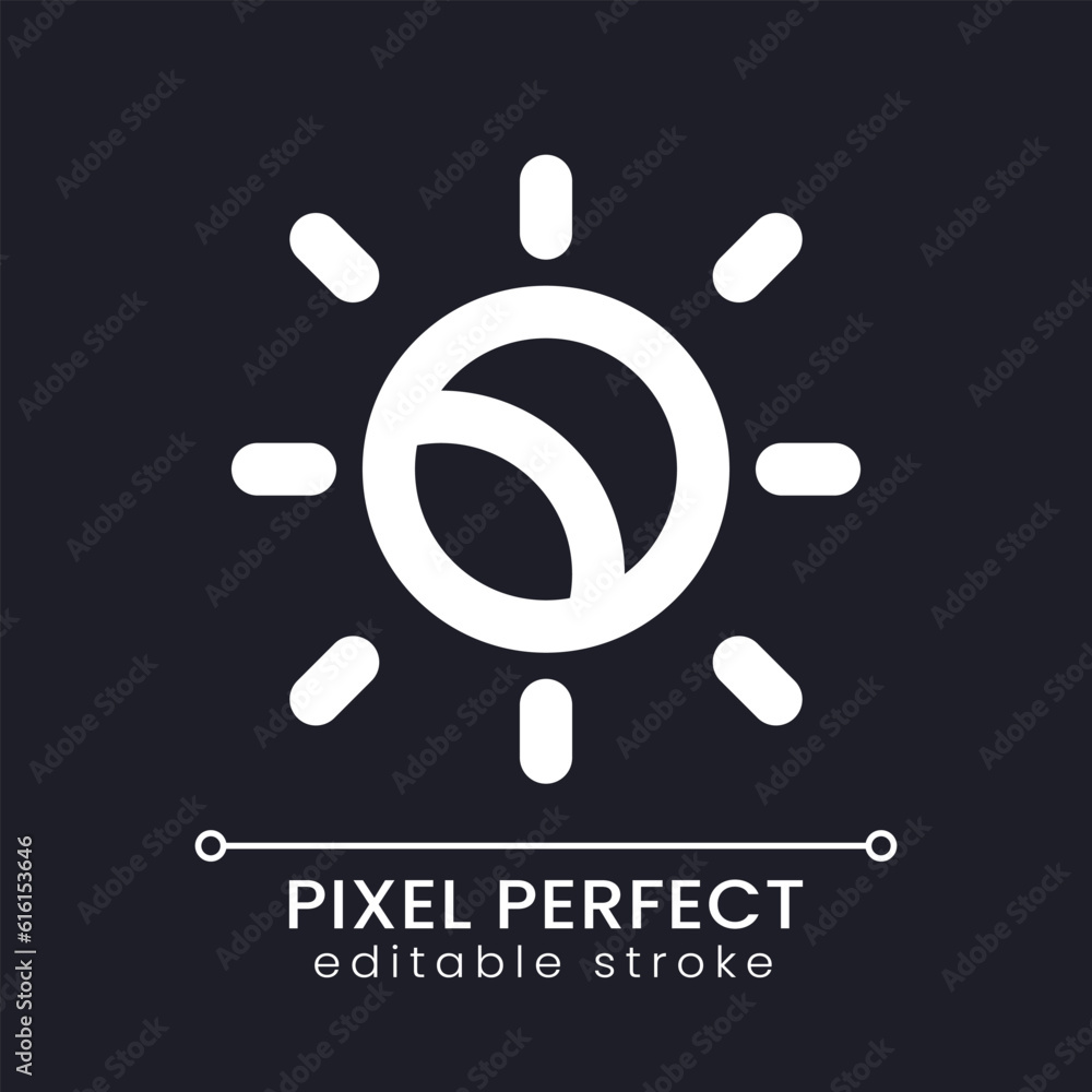 Lightness level pixel perfect white linear ui icon for dark theme ...
