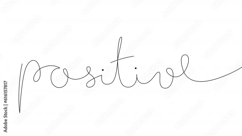 Positive thinking and affirmations phrases collection. Video lines art ...