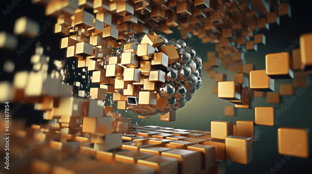 Captivating Stock Photos: Mesmerizing Images Of Falling Cubes And Ball ...