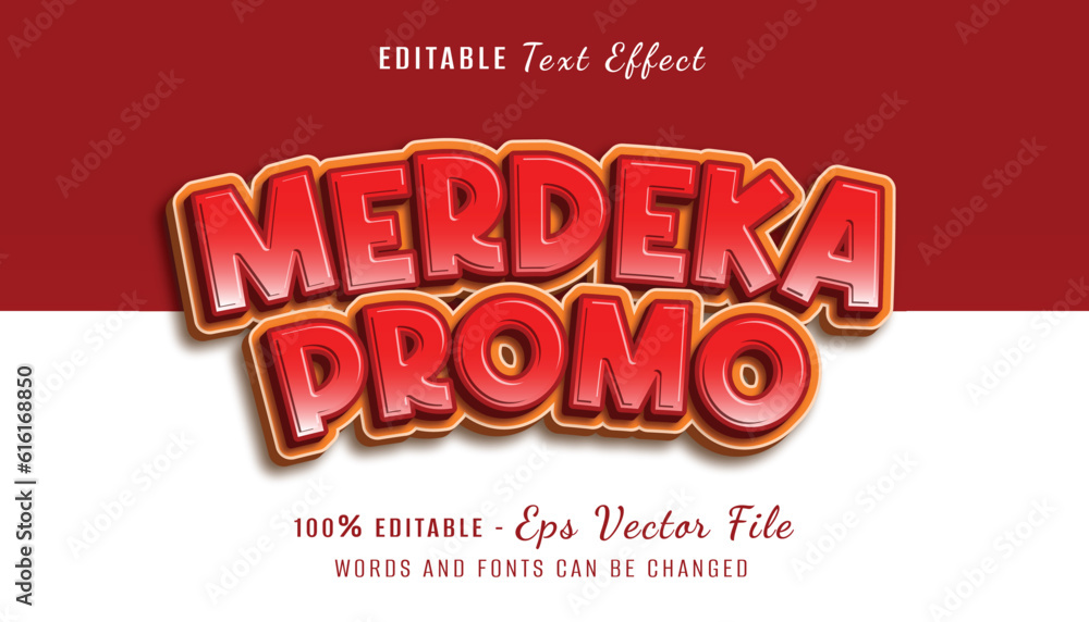 merdeka promo 3d text effect design with Indonesian flag background ...