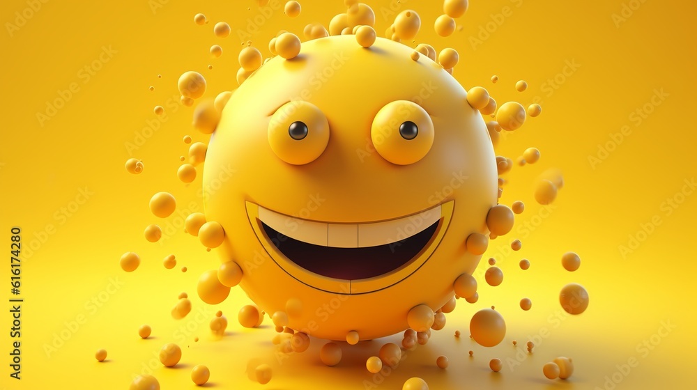 Smiley Listen Music emoji features a yellow face with eyes, wearing ...