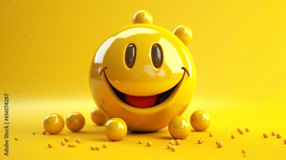 Smiley Listen Music emoji features a yellow face with eyes, wearing ...