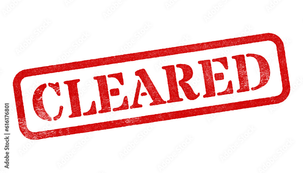 Cleared red rubber stamp isolated on transparent background with ...