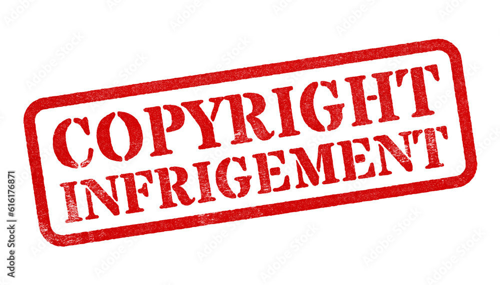 Copyright Infringement red rubber stamp isolated on transparent ...