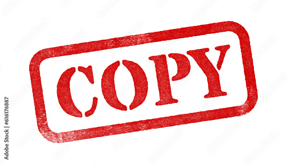 Copy red rubber stamp isolated on transparent background with ...