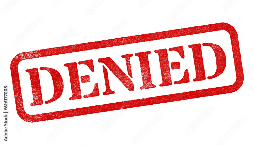 Denied red rubber stamp isolated on transparent background with ...