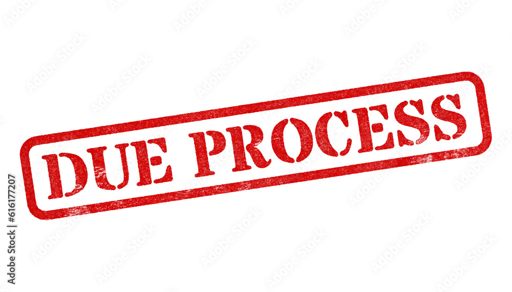Due Process red rubber stamp isolated on transparent background with ...