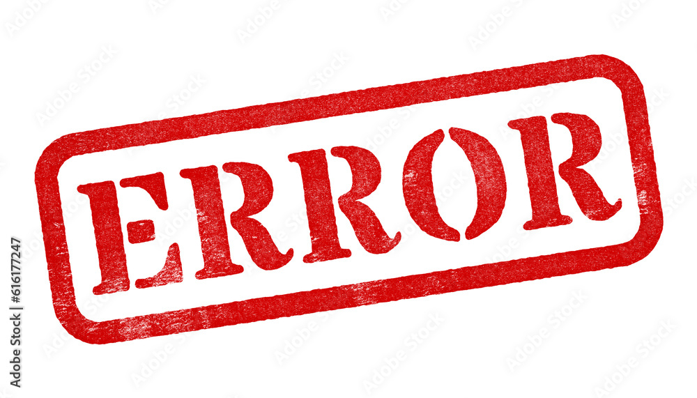 Error red rubber stamp isolated on transparent background with ...